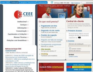 Site CEEE - www.ceee.com.br